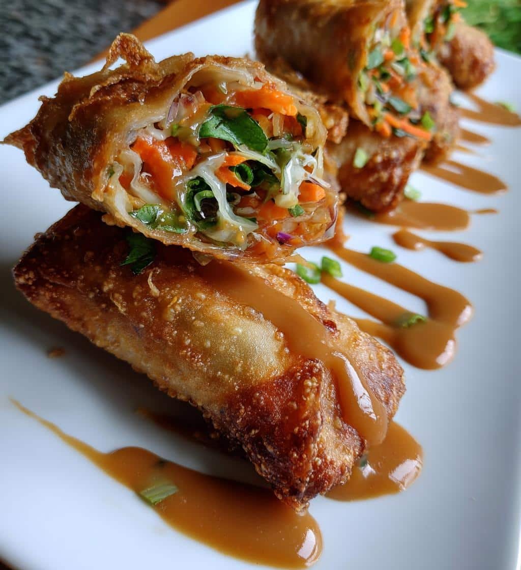 30-Minute Crispy Vegetable Spring Rolls with Peanut Sauce - Virile Cooking
